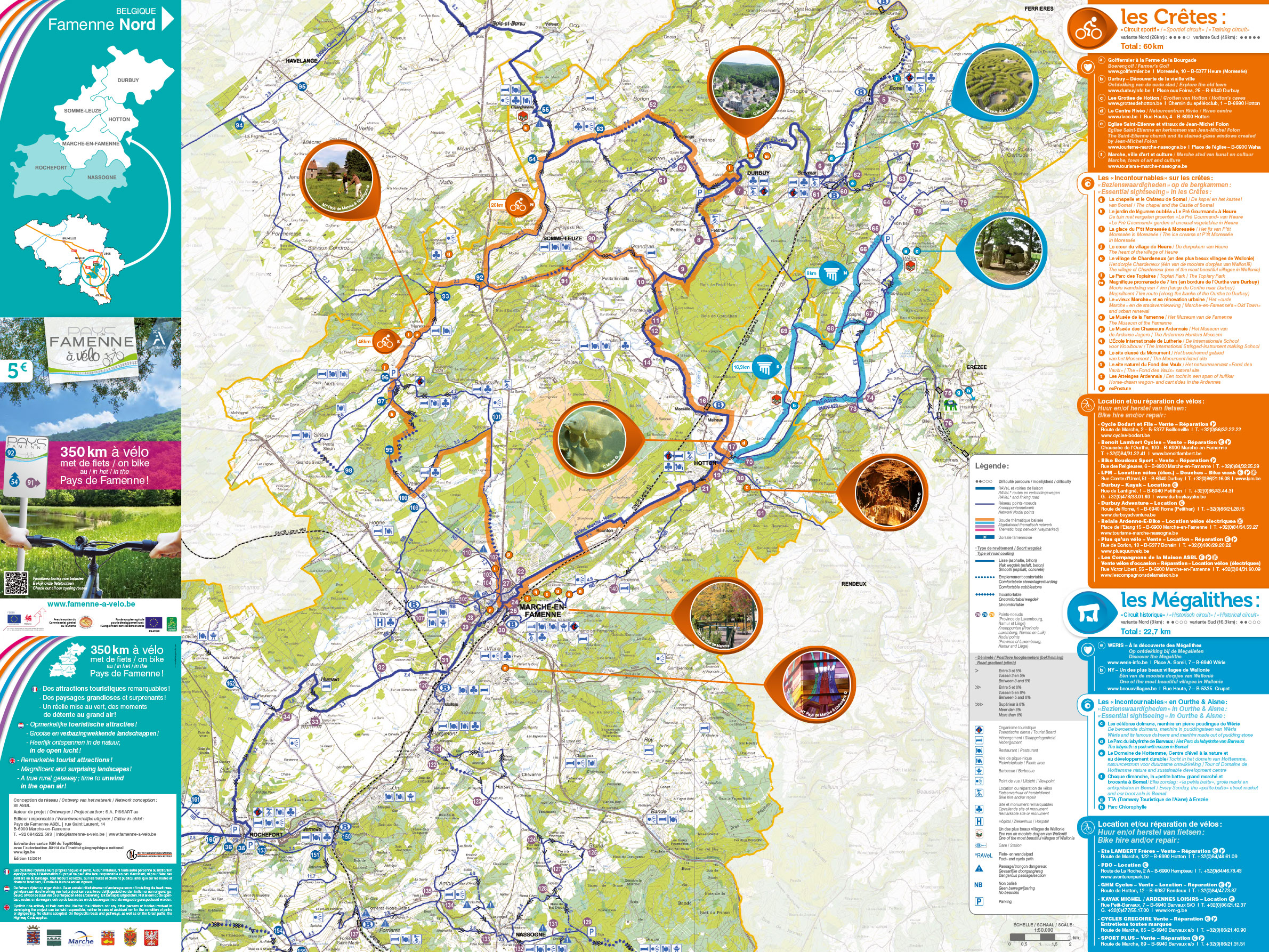 Wandelen, fietstochten en motorroutes in de Condroz en de ardennen.